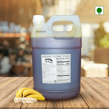 Banana , Banana Puree Infused Syrup, 16.9 FL OZ Squeezable Bottle (Pack ...