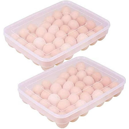 Egg Storage Box, 34 Large Egg Container with Lid for Refrigerator ...