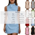 Avrnliq Womens Red Cowl Neck Sleeveless Bodycon Mini Dress Stretch Form ...
