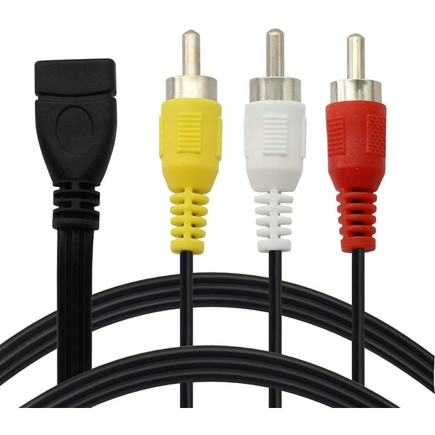 USB to RCA Cable,USB A 2.0 Female to 3 RCA Male Jack Splitter Audio ...
