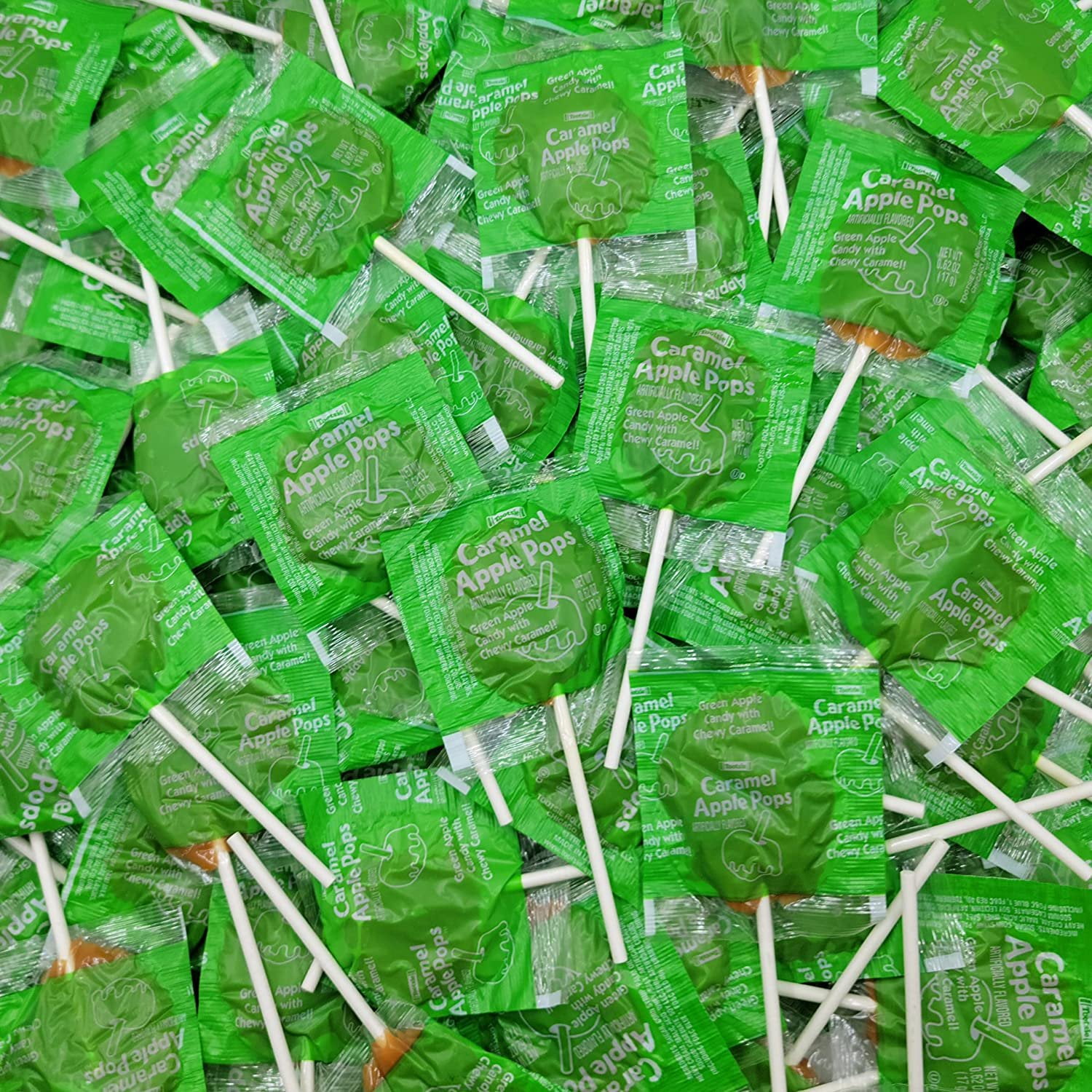 Tootsie Caramel Apple Pops Green Apple Candy with Chewy Caramel ...