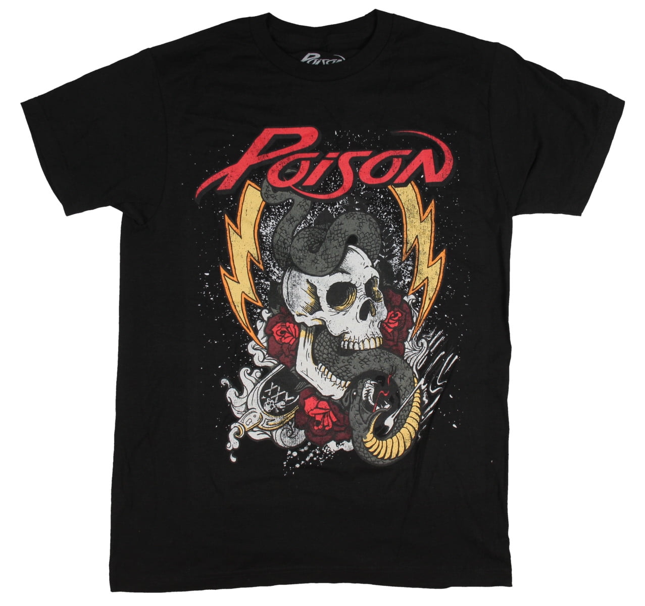 Poison Poison Band Shirt For Men Distressed Skull And Snake Logo T poison-poison-band-shirt-for-men-distressed-skull-and-snake-logo-t