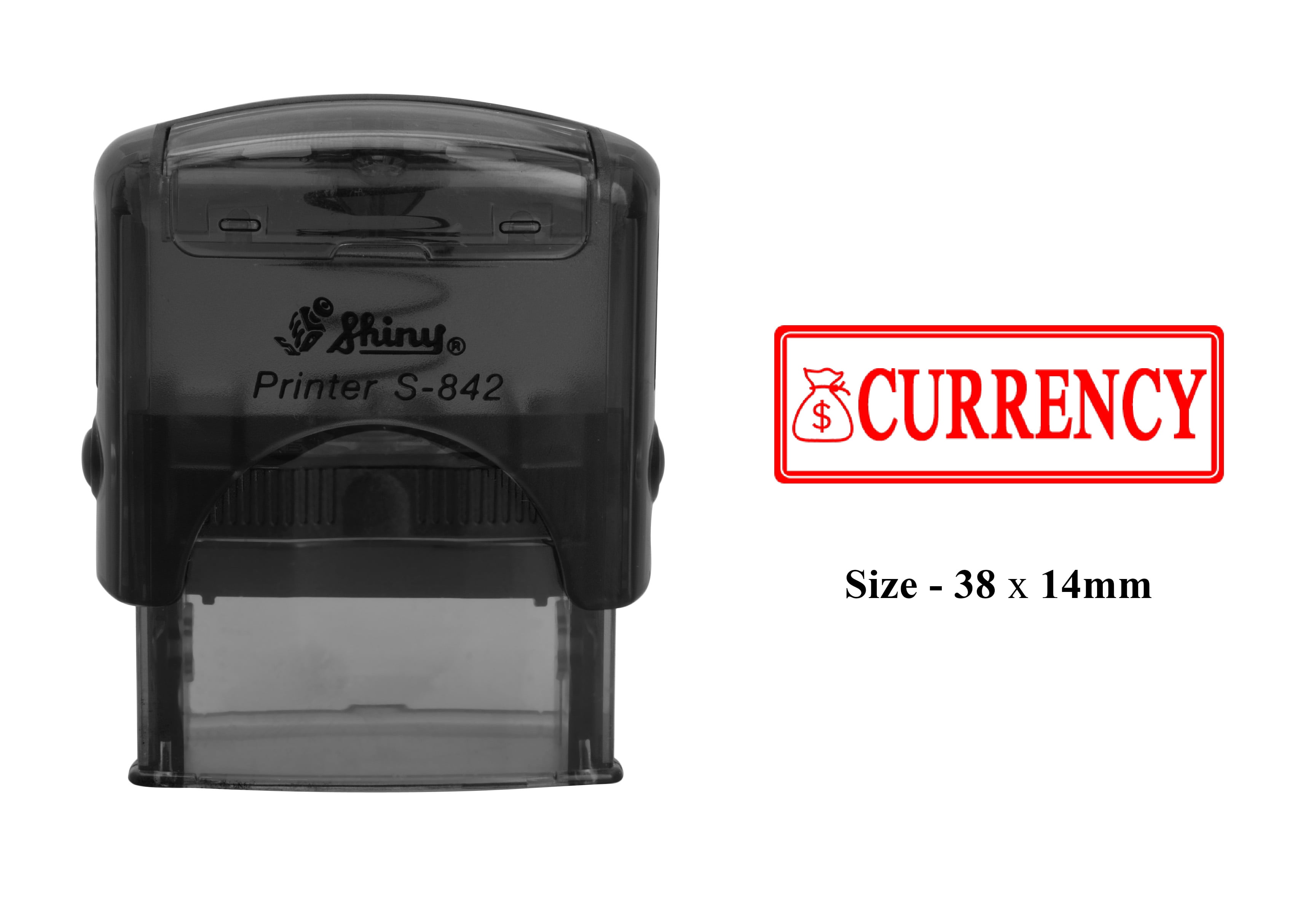 CURRENCY Rubber Stamp Shiny S-842 Office Self Inking Stationary Stamp ...