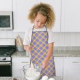 Blue and Yellow Checkered Pattern Teens Aprons, Adjustable Neck Strap ...