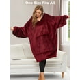THREE POODLE Burgundy Comfort Fit Cozy Warm Oversized Hooded ...
