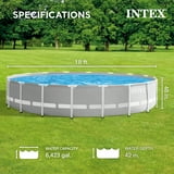 "Intex 18' x 48"" Prism Frame Above Ground Pool Set with Swimming Pump ...