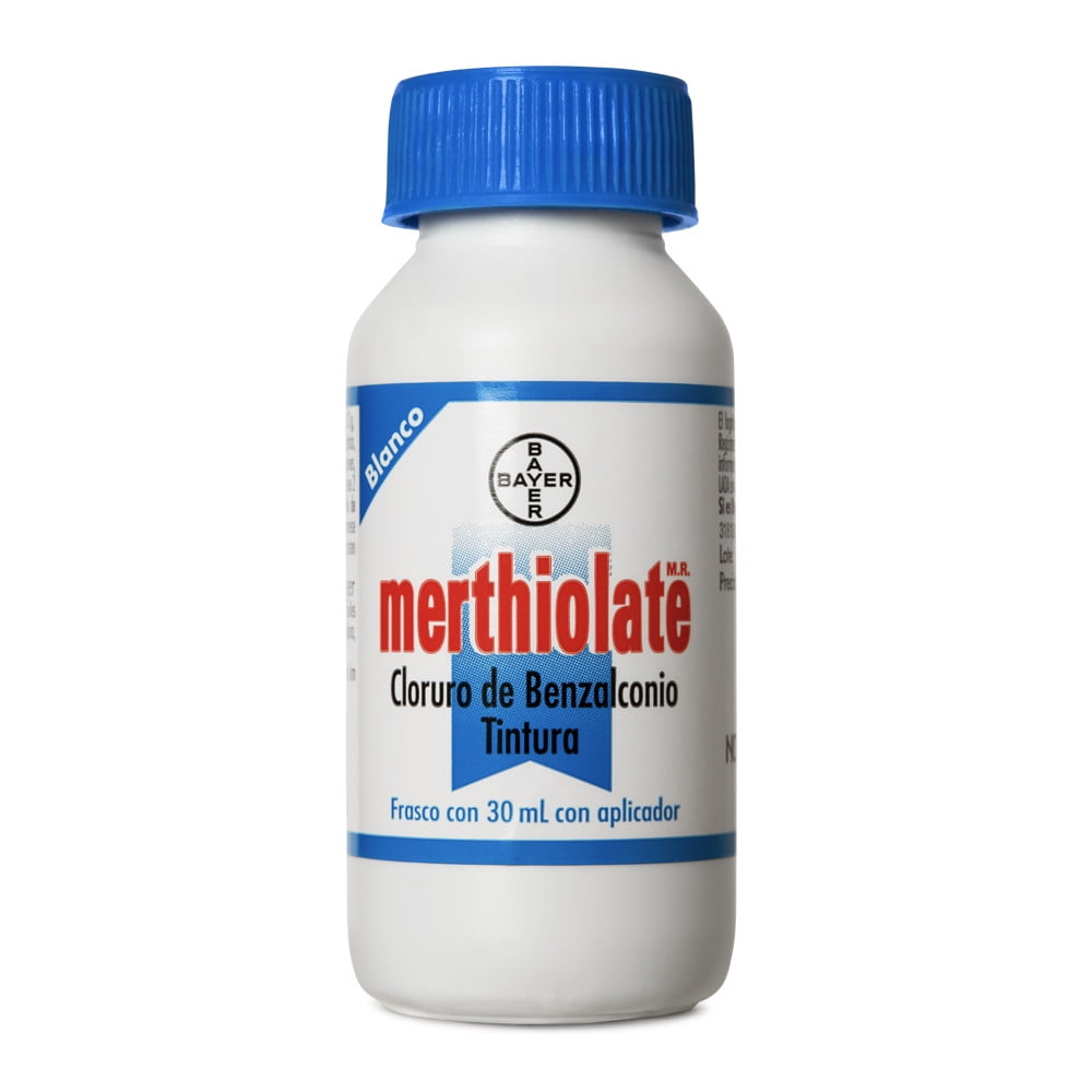 Cloruro de Benzalconio Tintura Merthiolate blanco 30 ml. 1 frasco con ...