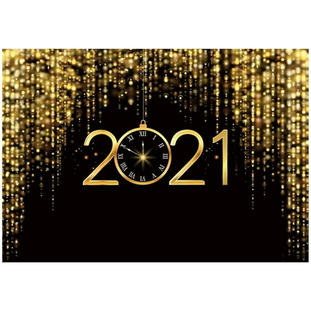 7x5ft Happy New Year 2021 Backdrop Pocket Watch Dial Countdown ...