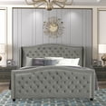 Nathaniel Home Jennifer King Beds, Velvet Upholstered Tufted Bed ...
