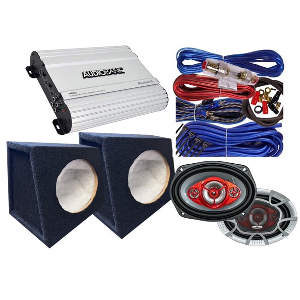SoundXtreme 6x9" 4-Way Speakers + 800W Amplifier + 2x 6x9 Speaker Box + Amp Kit Bundle - Walmart.com