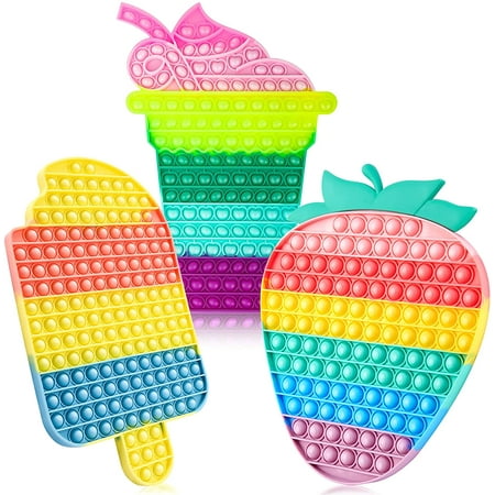 Pop Fidget Toy It 3 Pack, Push Bubble Popit Sensory Figette Toys, Jumbo ...
