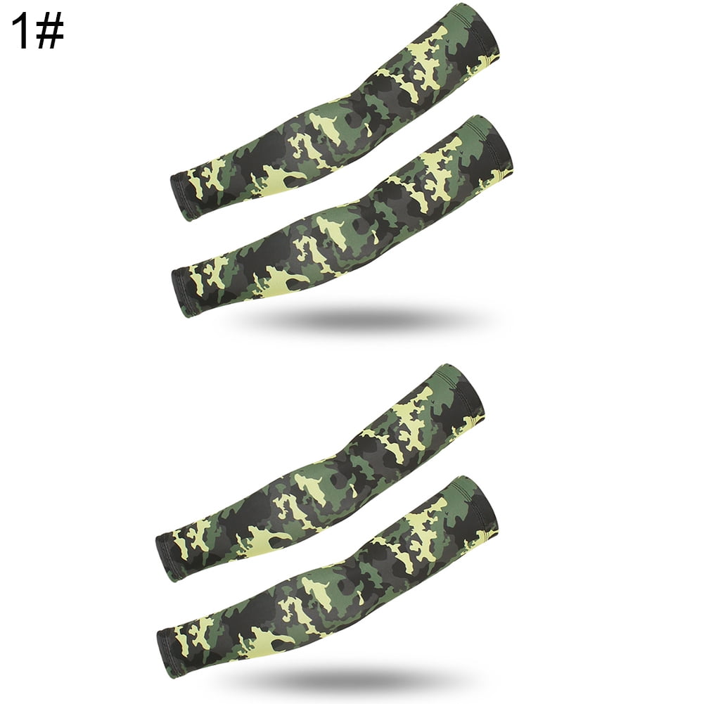 2 Pairs Camouflage Unisex UV Protection Sleeves Long Arm Sleeves ...