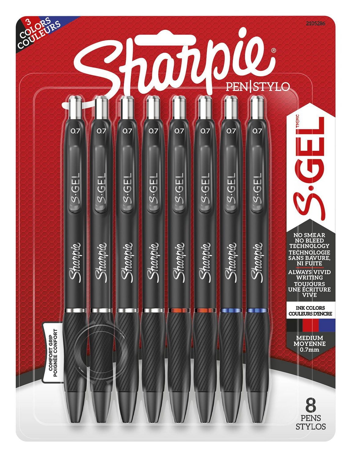 Sharpie S-Gel, Gel Pens, Medium Point (0.7mm), 8 Count, Always Vivid ...