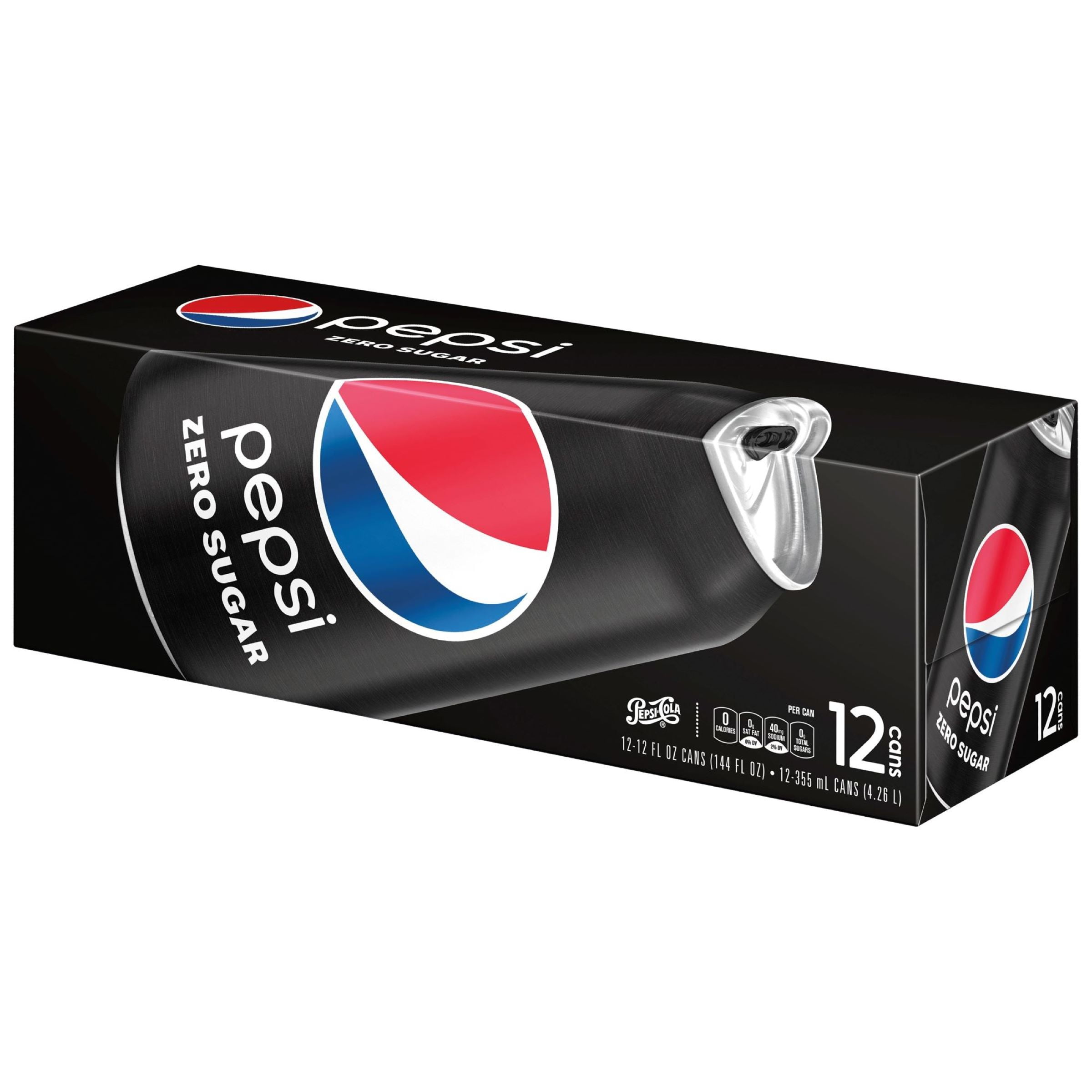 Buy Pepsi Cola Zero Sugar Soda Pop, 12oz, 12 Pack Cans Online at Lowest ...