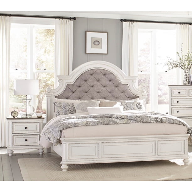 Traditional Curves Design 3pc Bedroom Set California King Bed Button ...