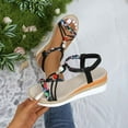 Yuanlong Women's Espadrilles Sandals Ankle Elastic Strap Platform Wedge ...