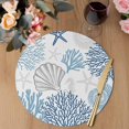 Blue Grey Coastal Round Placemats Set of 4, Braided Polypropylene Place ...