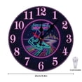 2D Flat Wall Clock Art Print, Silent Non Ticking Battery Operated,Neon ...