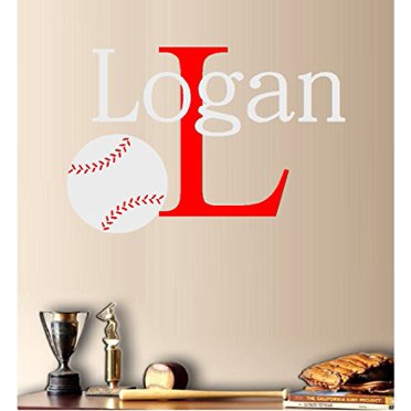 Decal ~ Baseball Laces (Custom Name) ~ WALL DECAL, HOME DECOR 30" X 40 ...