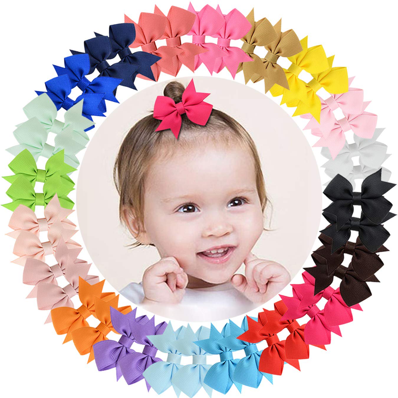 Click here for Chlua 40pcs Baby Girls Clips 2 Grosgrain Boutique... prices