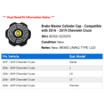 Brake Master Cylinder Cap - Compatible with 2016 - 2019 Chevy Cruze ...