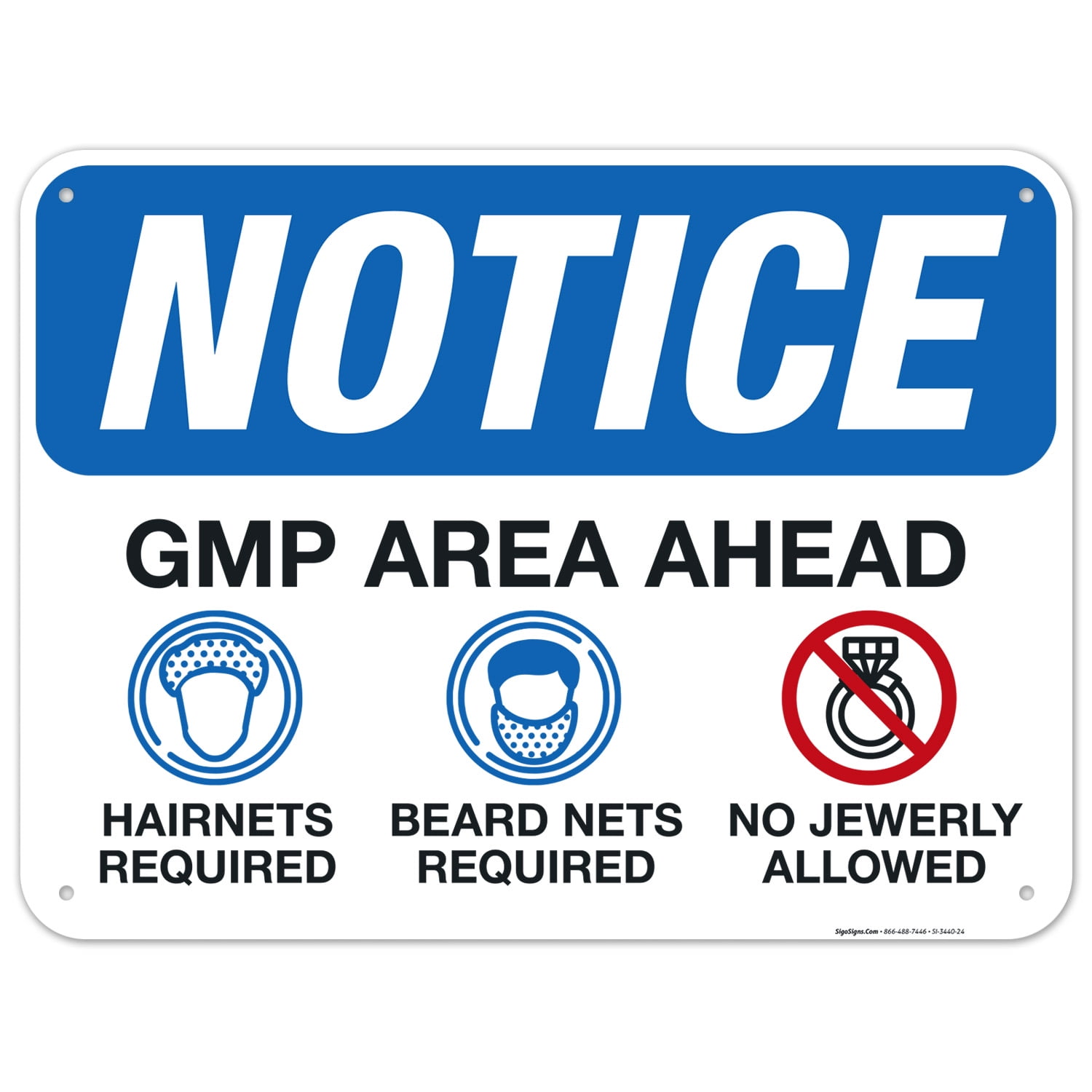 GMP Area Ahead Sign, OSHA Sign, - Walmart.com