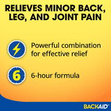 Backaid Maximum Strength Back Pain Reliever, 6-Hour Formula, Aspirin ...