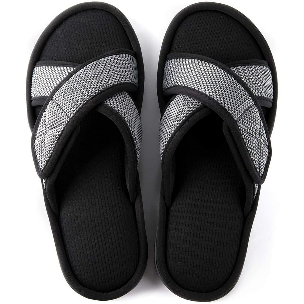 ULTRAIDEAS - Men's Adjustable wrap Cross Band Slide Slippers - Walmart ...