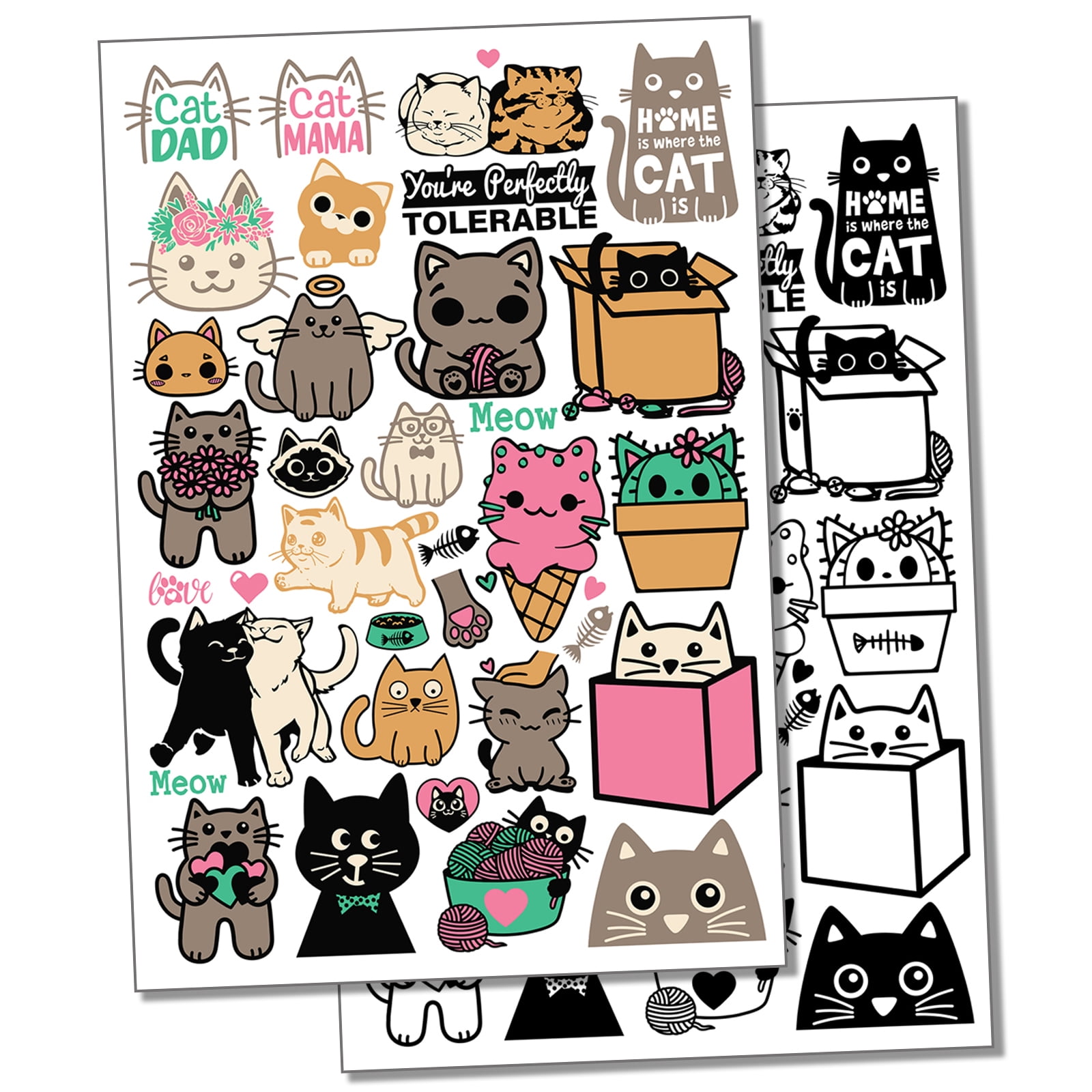 Adorable Kitty Cats Kittens Water Resistant Temporary Tattoo Set Fake ...