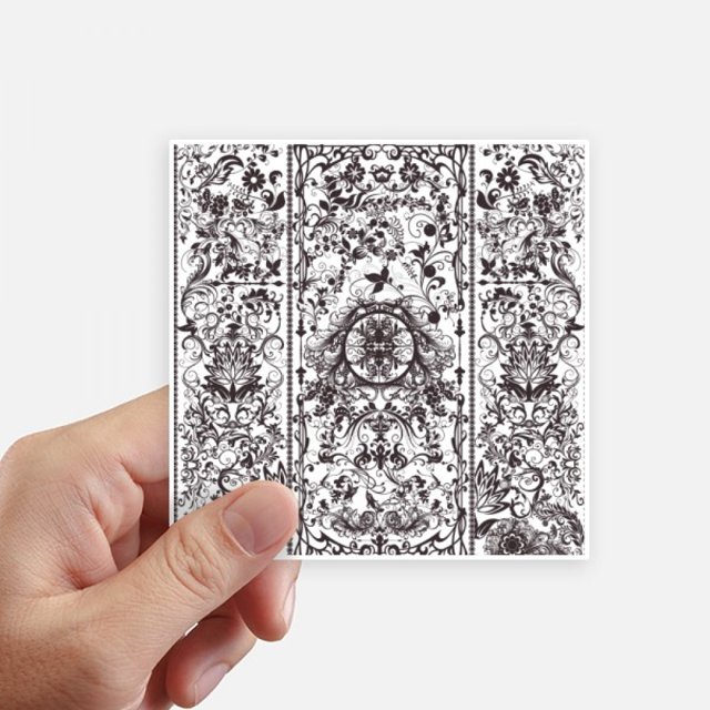 baroque modern repeat pattern sticker square waterproof stickers ...