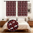 Bigfoot and Plaid Red Pattern Blackout Curtains,Triple Weaved Fabric ...