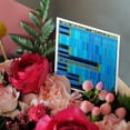 3drose, Layers of Blue on Stained Glass Gold Making a Cool Design, 6 ...