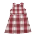 Red Color Gingham Pattern with Fabric Texture Sleeveless Dress A-Line ...