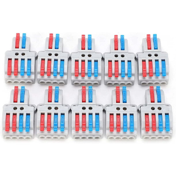 10pcs Compact Wire Conductor Connector, 600V 2?in?4?out 4mm² Splitter ...