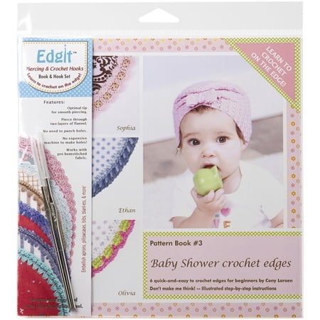 Edgit Piercing Crochet Hook & Book Set-Baby Shower Crochet Edges ...