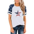 Vilove Women Plus Size 4th Of July Shirts Patriotic Shirt Raglan Short