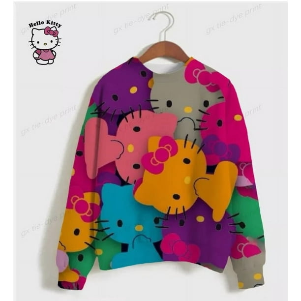 Hello Kitty Hello Kitty KT Gato Dibujos animados Enmascarado Cremallera Sudadera de Halloween ...