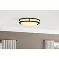 Hampton Bay Flaxmere 14 in. Low Profile Matte Black LED Flush Mount ...