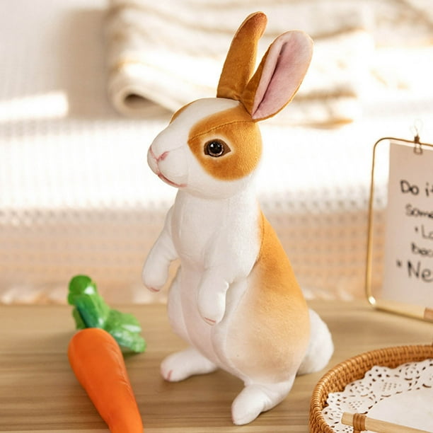 Cotonie 3D Simulation Rabbit Doll Bunny Plush Toy Doll Pacify Doll Zoo Photography Props Home ...