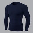Avolia Mens Long Sleeve T-Shirt Tight Fit Polyester Spandex Fitness ...