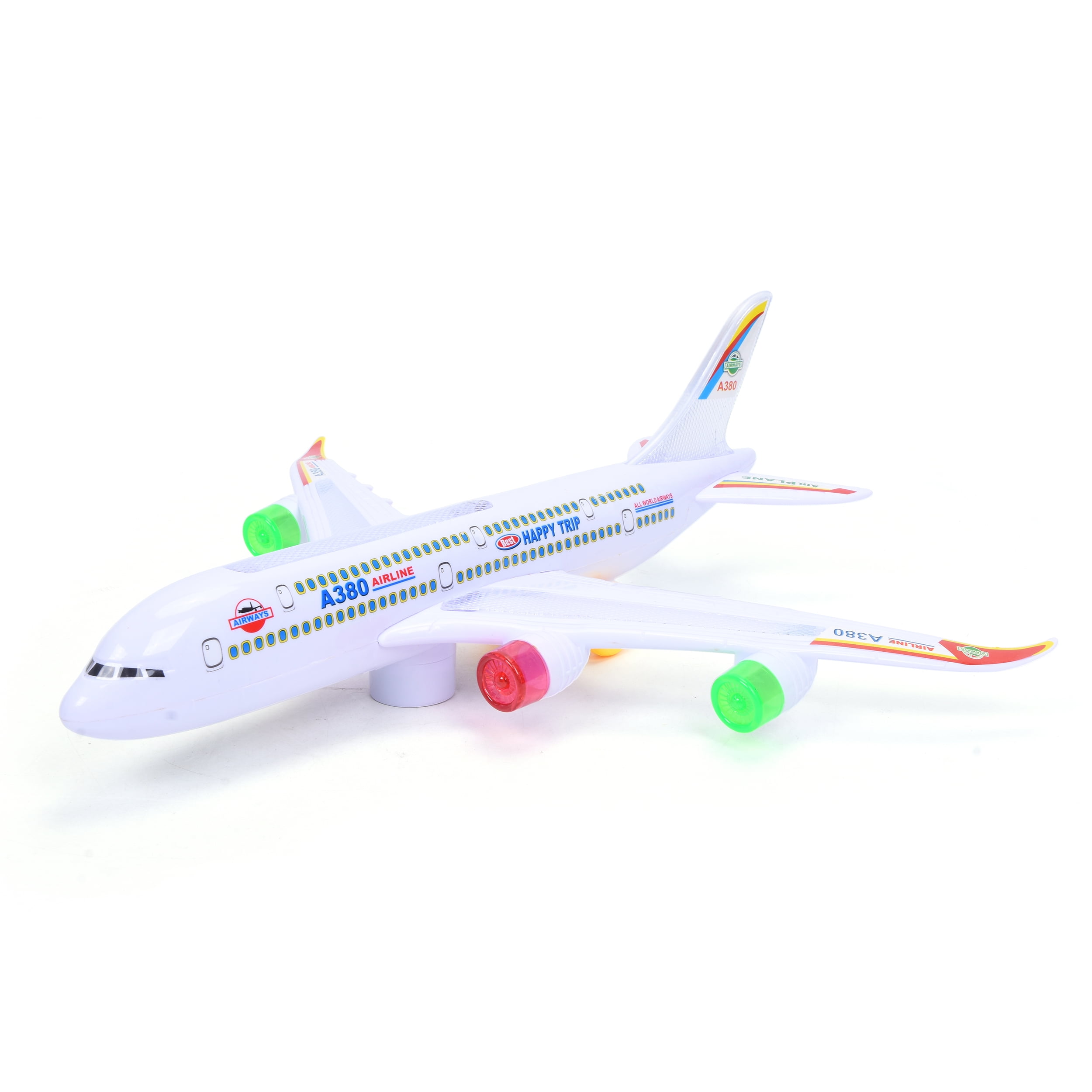 WonderPlay All Aboard! Bump & Go Airplane With Light & Sound - White ...