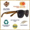LIDUI-Walnut Wood Sunglasses with Black Polarized Lenses for Men and ...