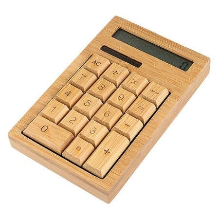 Retro 18-key Calculator Creative Bamboo Made Calculating Tools Portable ...