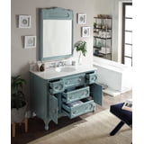 48" Benton Collection Knoxville Boho Vintage Blue Bathroom Vanity with ...