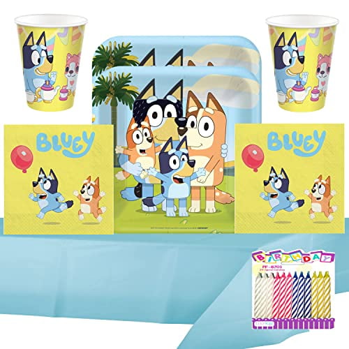 Bluey Party Supplies Pack Serves 16: 9" Plates Luncheon Napkins Cups ...