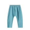 2-Pack Boys Girls Cotton Gauze Pants, Elastic Waist Loose Breathable ...