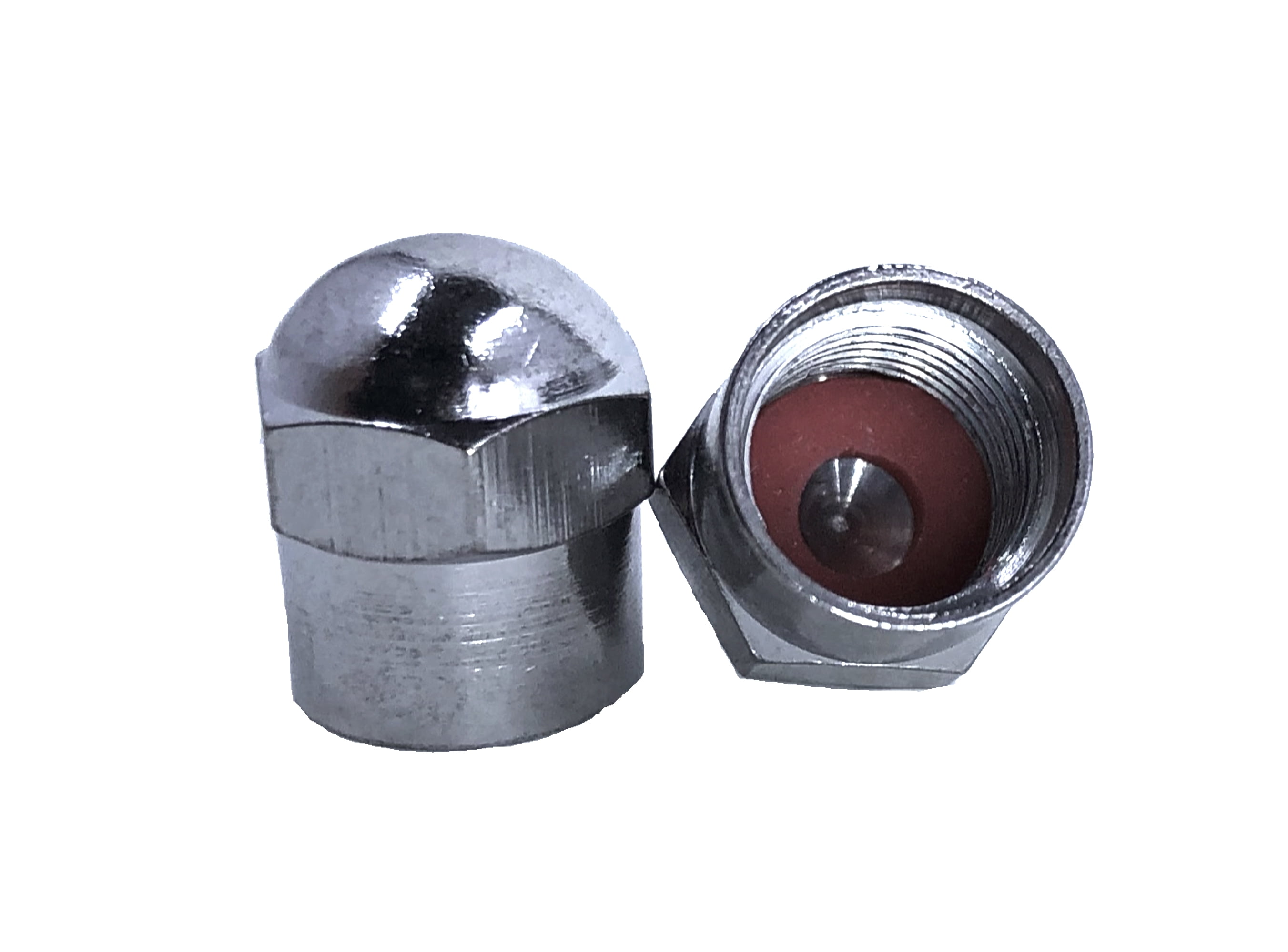This is a single Chrome Hex Dome metal valve cap for cars, bicycles and ...