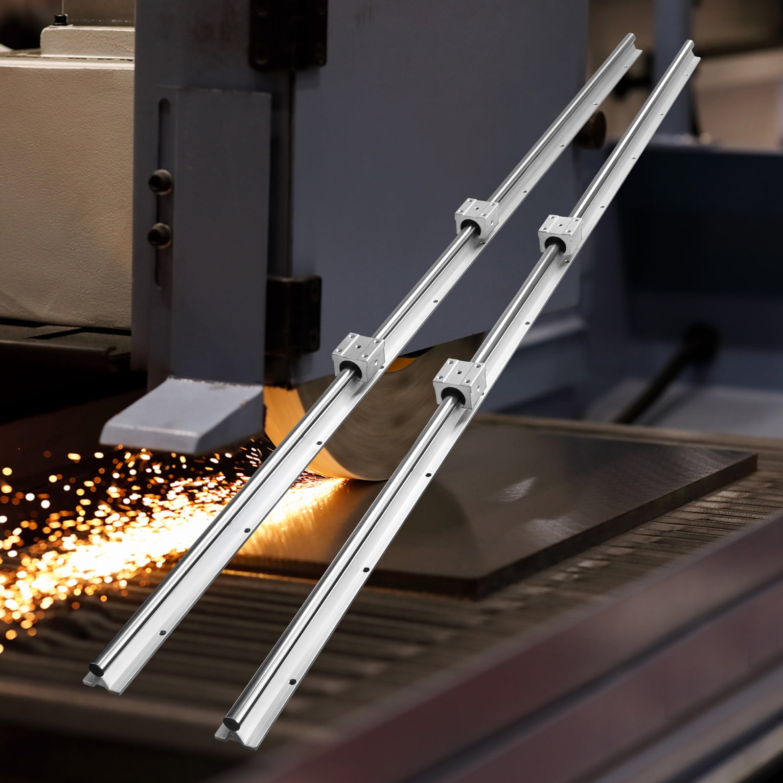 BENTISM 2PCS SBR16 1500mm Linear Guide Rail Slide Rail 4 PCS SBR16UU ...