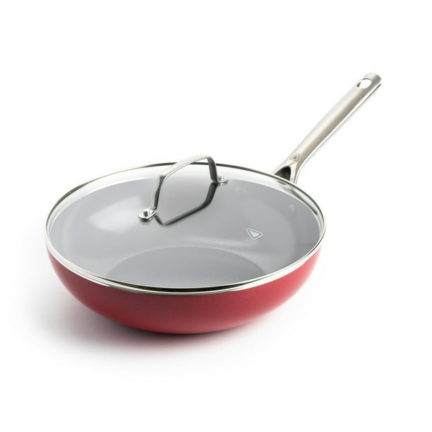 Red Volcano Ceramic Nonstick 11 inch Covered 12-in-1 All Purpose Pan ...