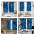 Blue and Black Wavy Checkered Pattern Blackout Curtains,Triple Weaved ...